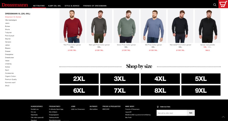 Dressmann info - Fri Frakt, Toll, Retur, Vipps, og mer - Nettbutikkinfo