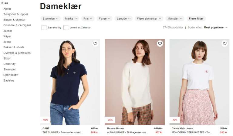 Zalando info - Fri Frakt, Retur, PayPal, Vipps, og mer - Nettbutikkinfo